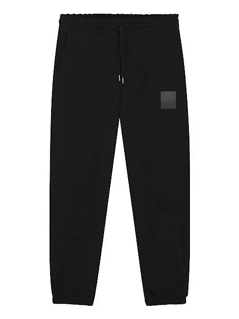 Hugo Logo-print Regular-fit Cotton Jogging Bottoms - Black