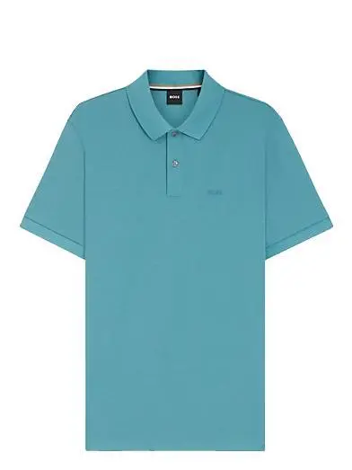 BOSS Pallas Embroidered-logo Cotton Piqué Polo Shirt - Light/pastel Blue