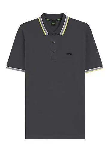 BOSS Paddy Embroidered-logo Cotton Piqué Polo Shirt - Dark Grey