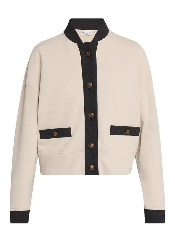 Brunello Cucinelli Felpa Buttoned Bomber Cardigan - Cry36 Milkshake