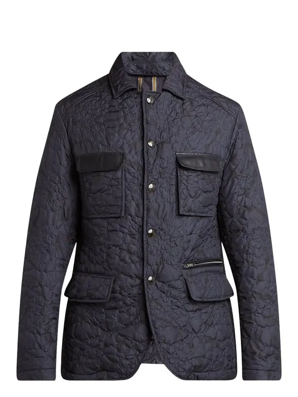 Etro Quilted Paisley Jacket - Print On Blue Base