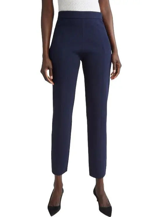 St. John Quincy Knit Ankle Pants - Navy