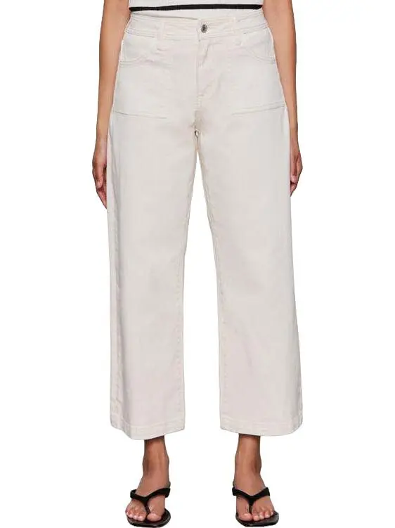 Sanctuary League Stretch Cotton Crop Utility Pants - Light Oat