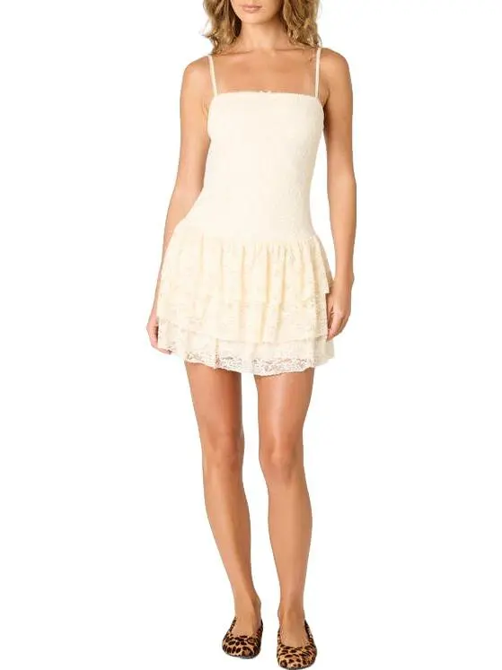NIA Audrey Lace Tiered Cocktail Dress - Ivory