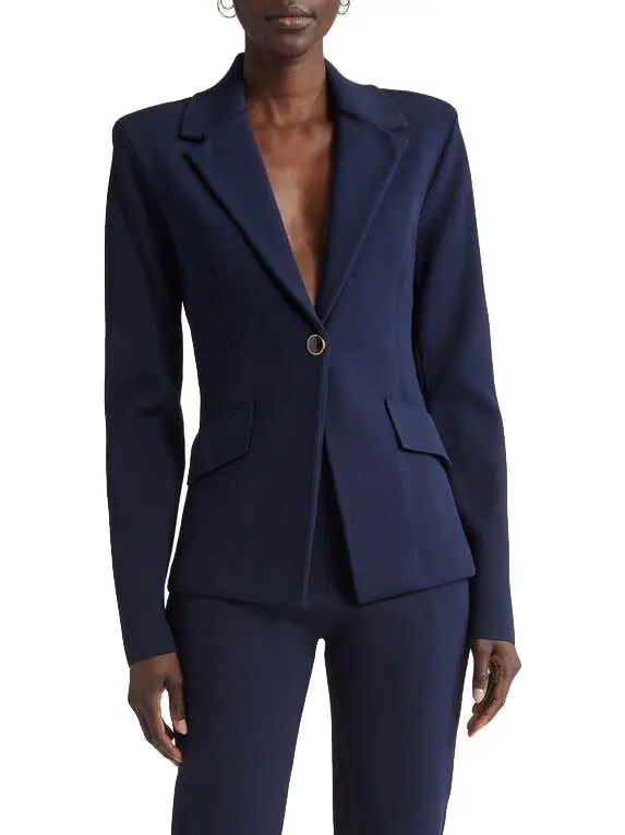 St. John Harper One-button Knit Jacket - Navy