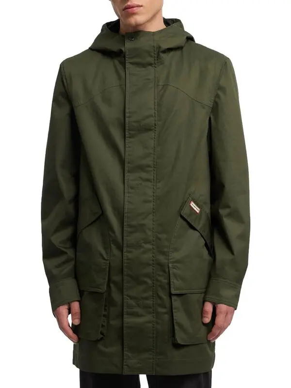 Hunter Downing Hooded Rain Jacket - Hunter Green