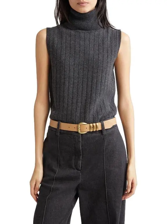 Eleventy Wool And Cashmere Turtleneck Sweater Vest - 168 Carbon