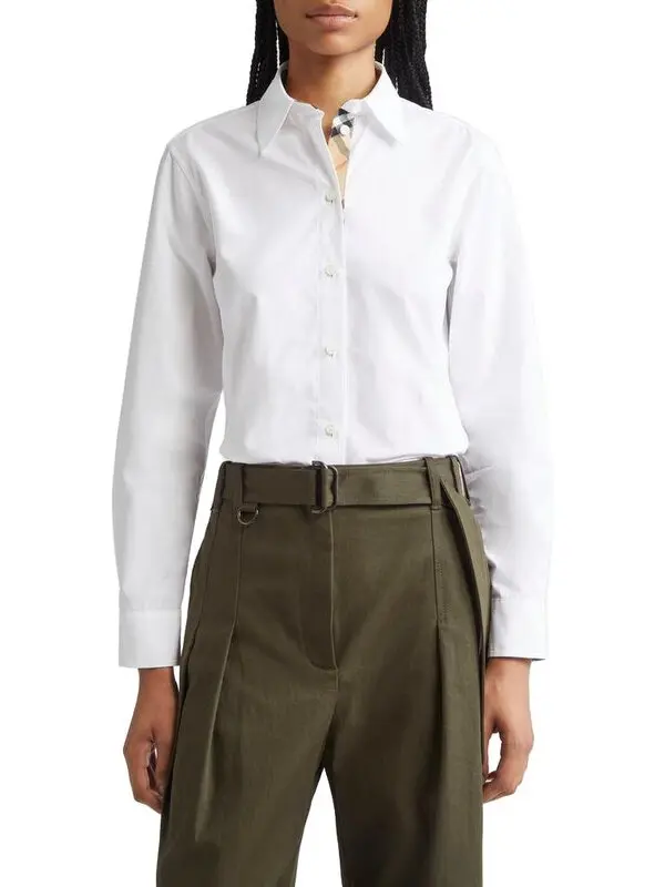 Burberry Cotton Poplin Button-up Shirt - White
