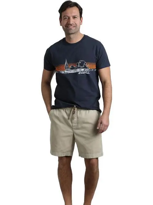 WEIRD FISH Weston Relaxed Canvas Shorts - Flint Stone