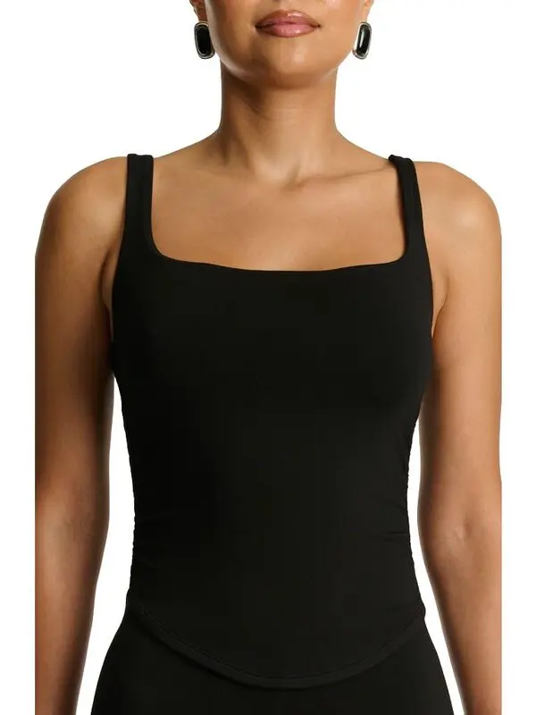 Naked Wardrobe Sleeveless Square Neck Tank Top - Black