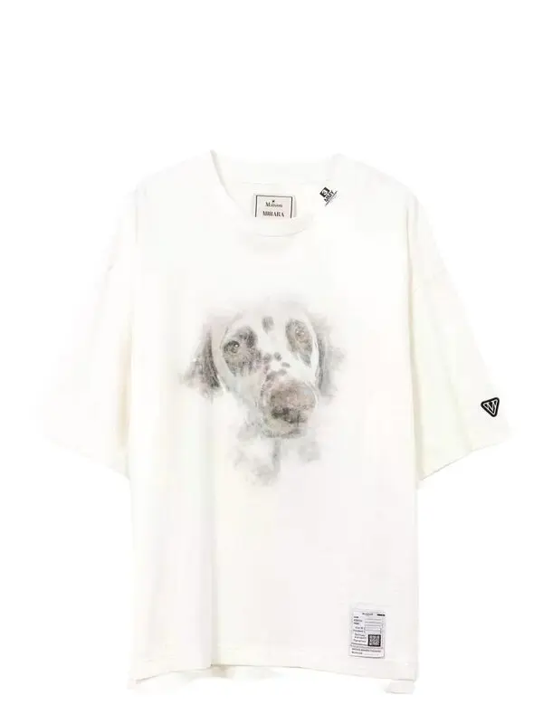 Mihara Yasuhiro Dog-print Text-detail T-shirt - White