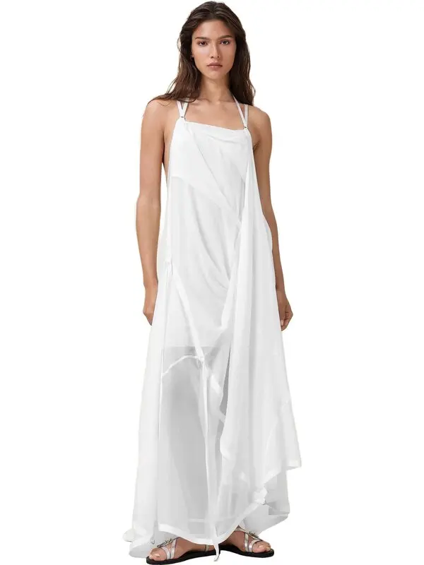ALLSAINTS Parachute Silk Maxi Dress - White