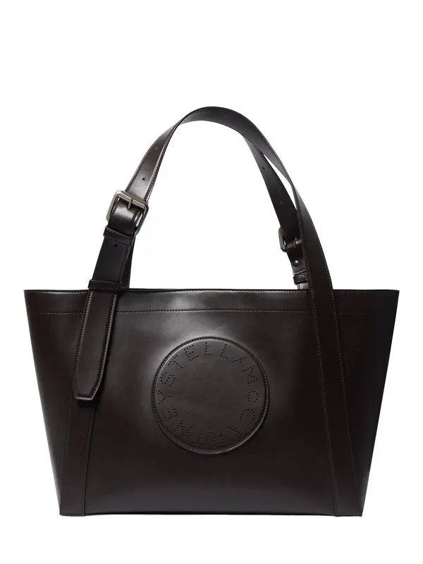 Stella McCartney Logo Belt Crossbody Tote Bag - Dark Chocolate