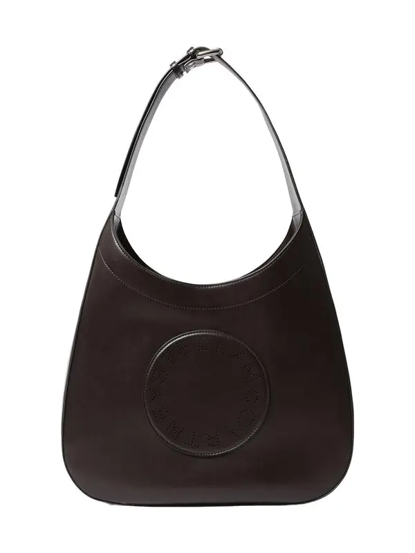 Stella McCartney Logo Belt Hobo Bag - Dark Chocolate