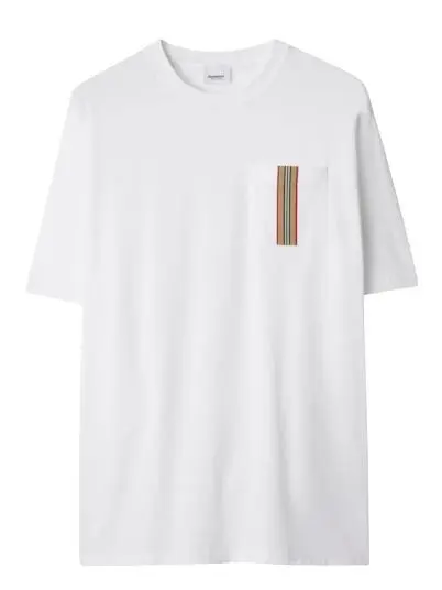 Burberry Icon Stripe Ellison Pocket T-shirt - White
