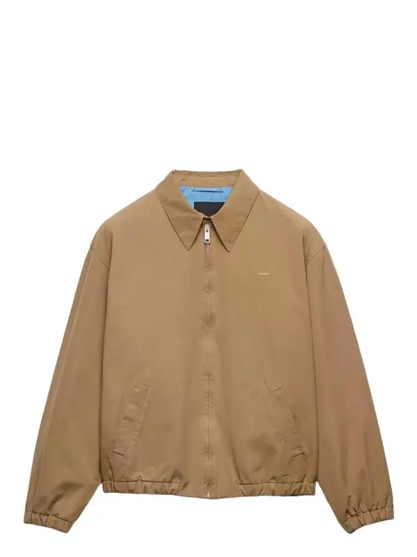 Prada Embroidered-logo Jacket - Brown
