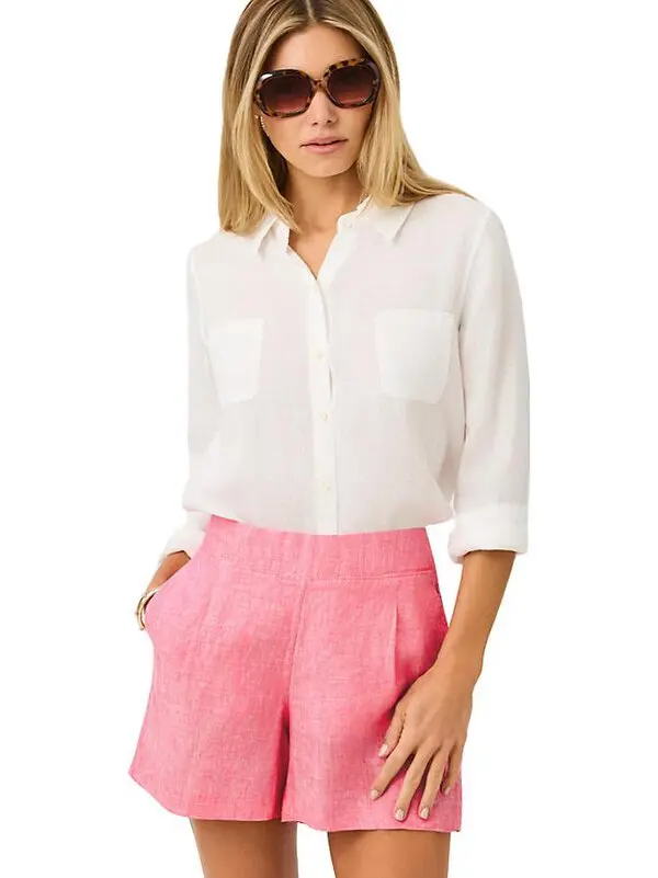 Lilly Pulitzer® Captina Linen High Rise Short - Cherry Blossom Pink X Pink Muse