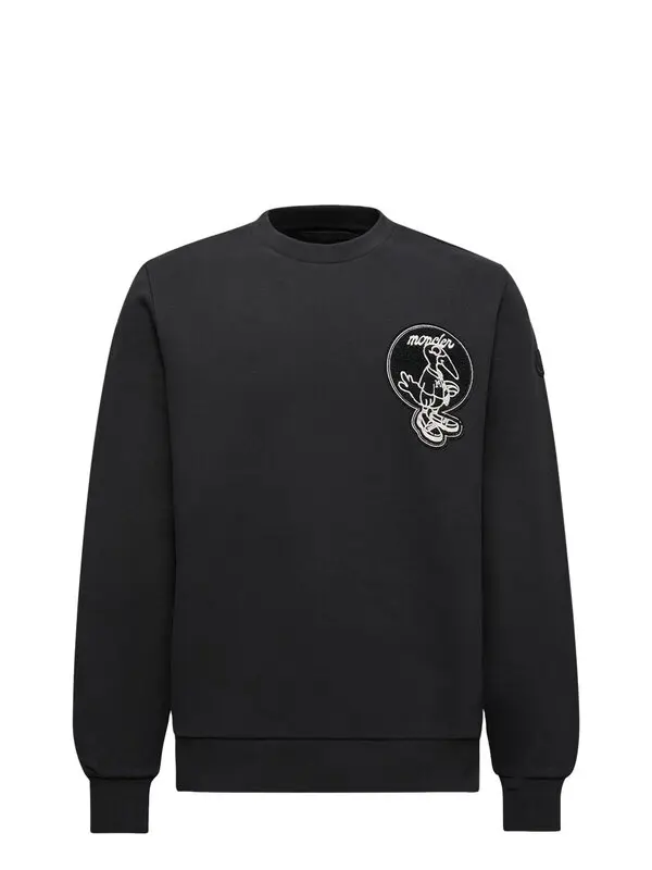 Moncler Mascot Patch Cotton Sweatshirt - Black