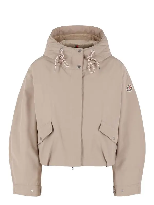 Moncler Oversized Cropped Down Jacket - Beige