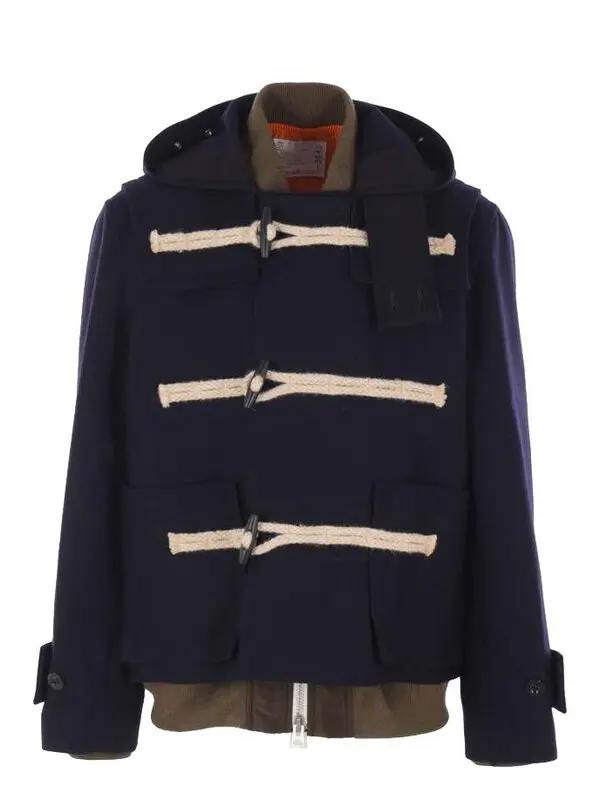 Sacai Montgomery Coat - Navy+dark Khaki