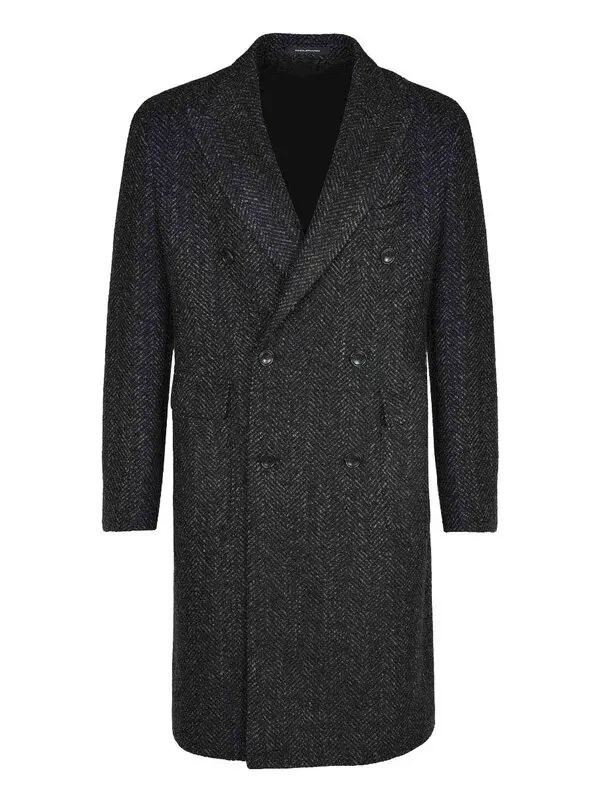 Tagliatore Tailored Wool Blend Coat - Black