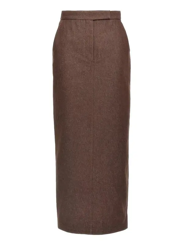 Max Mara Pianosa Cotton Skirt - Brown