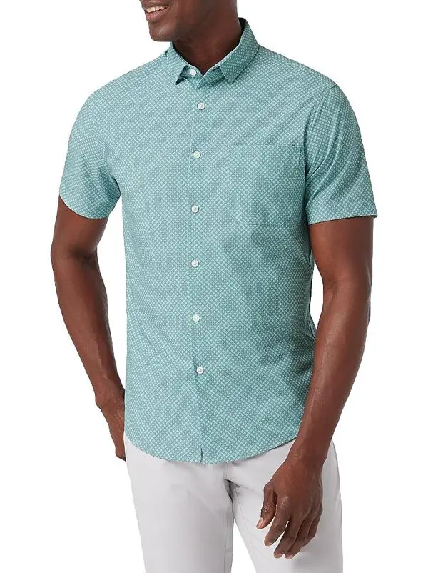 Mizzen+main Leeward Short Sleeve Dress Shirt - Pale Balsam Clover