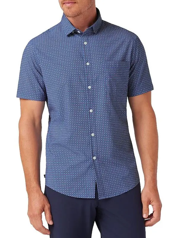 Mizzen+main Leeward Short Sleeve Dress Shirt - Set Sail Alternating Diamond