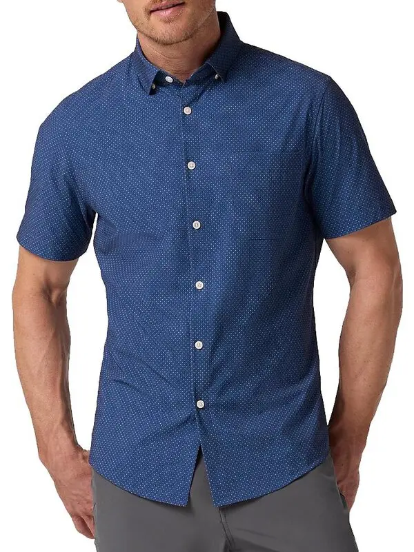 Mizzen+main Leeward Short Sleeve Dress Shirt - Set Sail Dual Dots