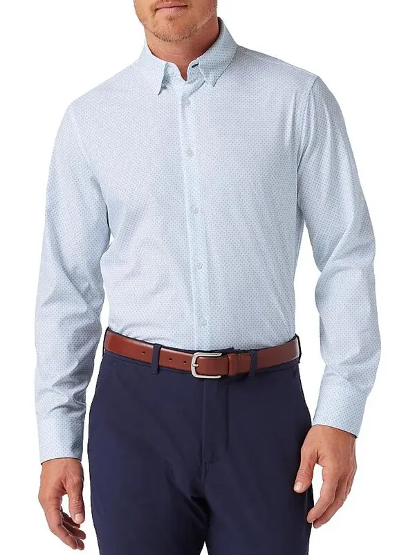 Mizzen+main Leeward Long Sleeve Dress Shirt - White Double Diamond