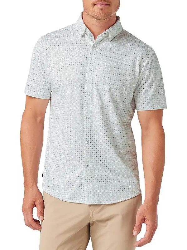 Mizzen+main Halyard Short Sleeve Dress Shirt - Pale Green Pyramid