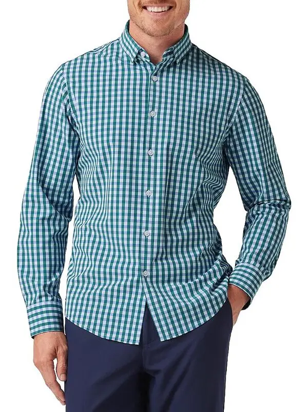 Mizzen+main Leeward No Tuck Long Sleeve Dress Shirt - Teal Madison Check