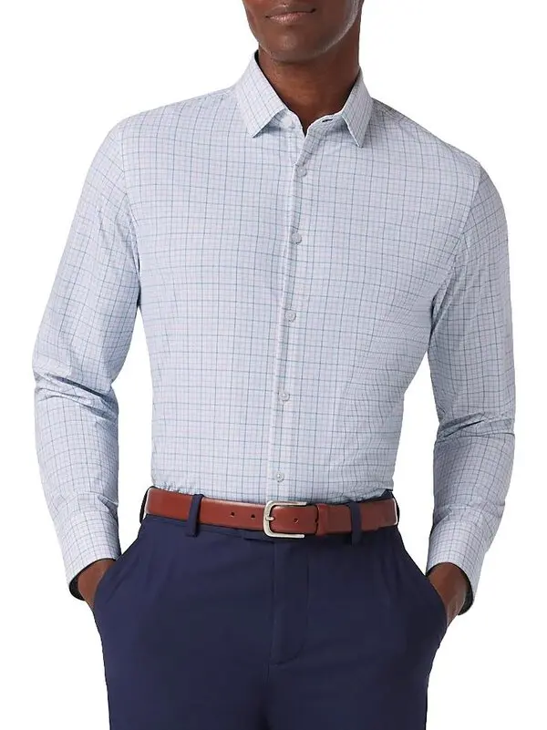 Mizzen+main Leeward Long Sleeve Dress Shirt - White Cameron Plaid