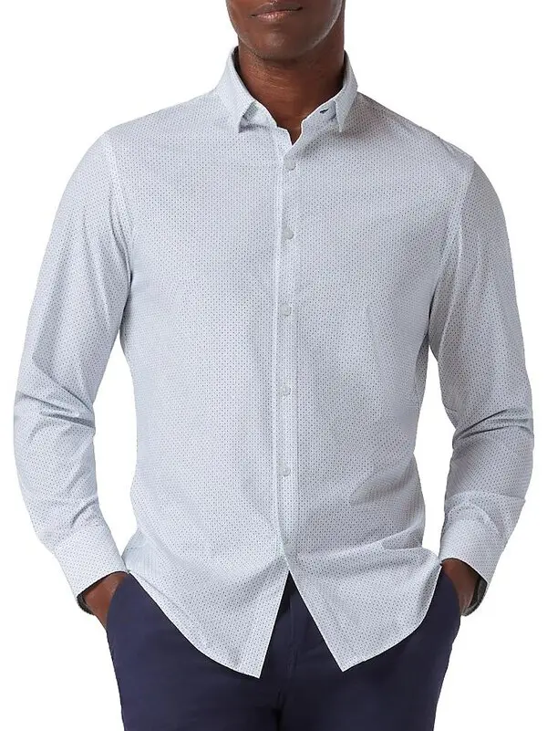 Mizzen+main Leeward No Tuck Long Sleeve Dress Shirt - White Confetti