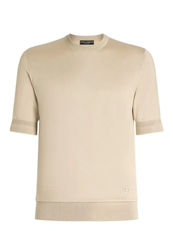 Dolce & Gabbana Silk Crewneck Pullover - Beige