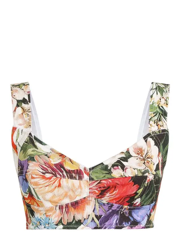 Dolce & Gabbana Floral Bouquet Bustier Top - Print