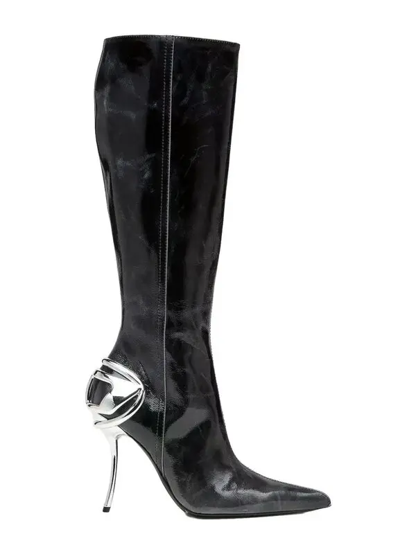 DIESEL 105mm D-ten & Half Knee-high Boots - Black