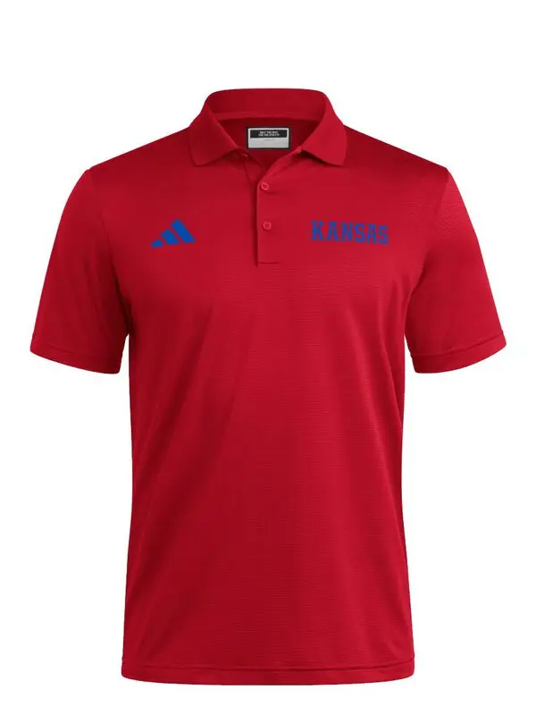 Adidas Kansas Jayhawks Coaches Ottoman Polo - Team Power Red / Collegiate Royal