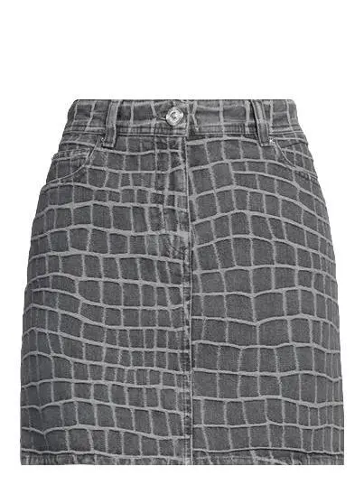 Versace Denim Pencil Skirt With Crocodile Print - Grey