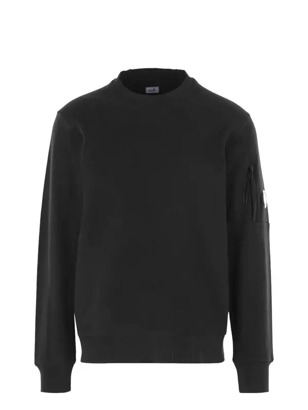 C.P. COMPANY Crewneck Sweatshirt With Pocket Detail - Black