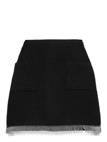 N°21 Mini Tweed Flared Skirt With Appliqués - Black