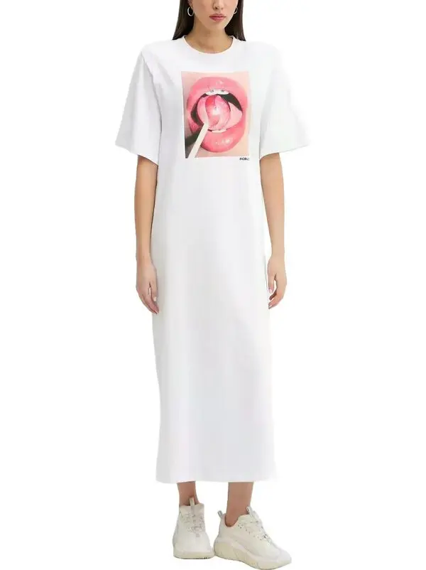 Fiorucci Lollipop Print T-shirt Maxi Dress - White