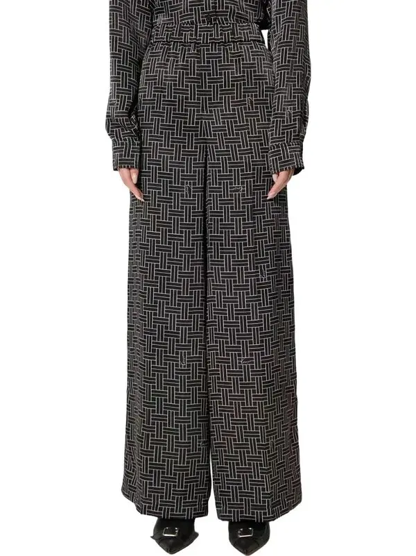 Kenzo Geometric-pattern Trousers - Black