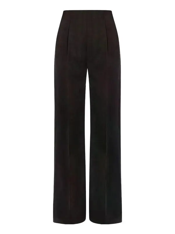 Alberta Ferretti Virgin-wool High-waisted Trousers - Grey