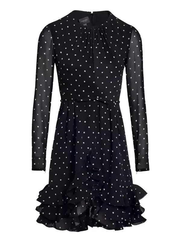 Giambattista Valli Polka-dot Ruffled Dress - Black