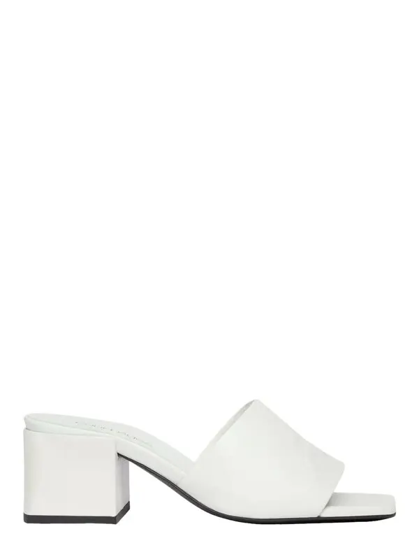 COURREGES 55mm Leather Block-heel Sandals - White