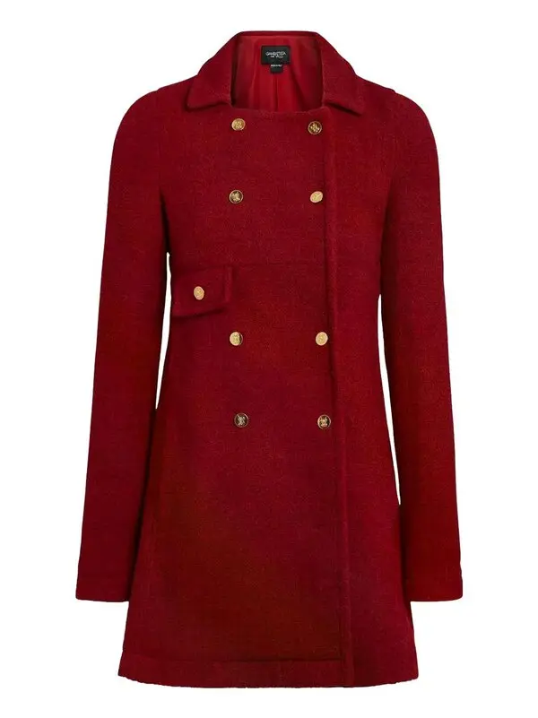 Giambattista Valli Double-breasted Bouclé Coat - Red