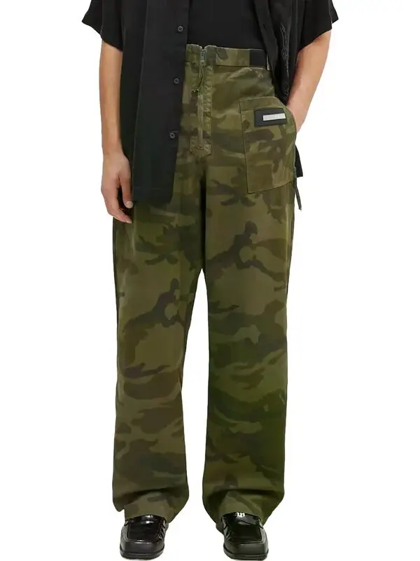 Aries Camouflage Pattern Trousers - Green