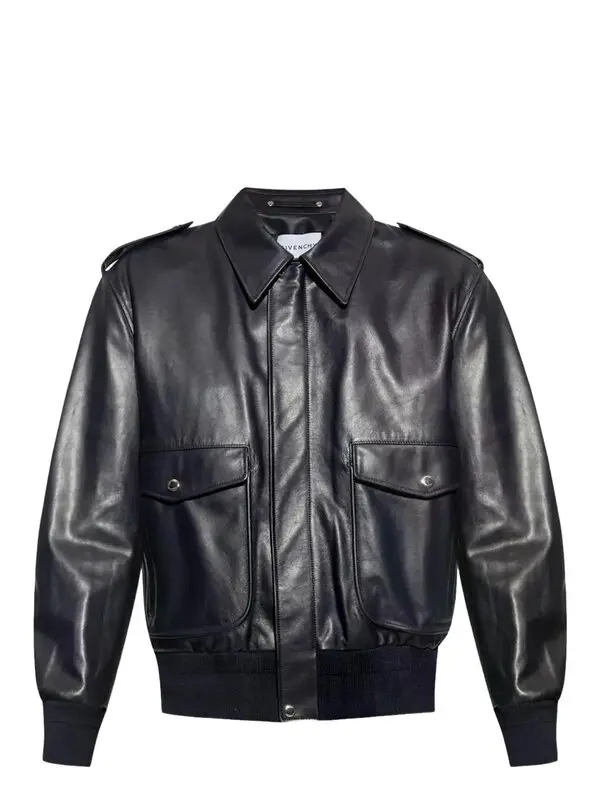 Givenchy Flap-pocket Leather Jacket - Black