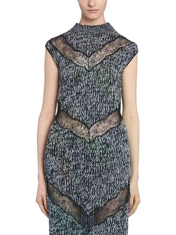 Giambattista Valli Lace-inset Dress - Grey
